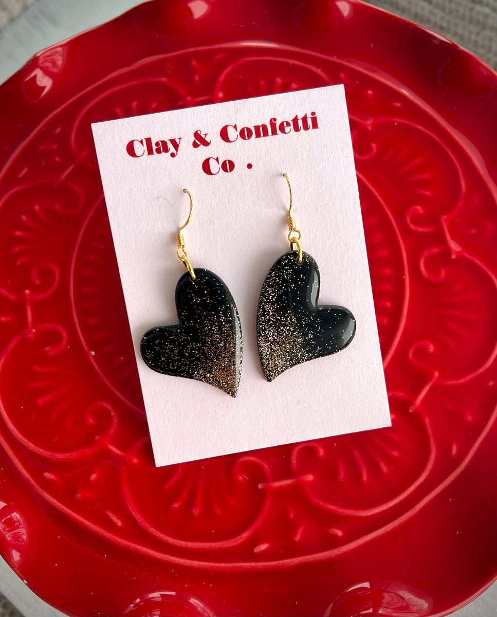 Og Heart Black with gold – Clay+ConfettiCo