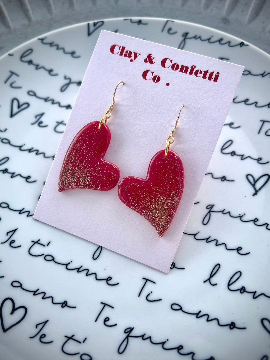 Og Heart Red with gold – Clay+ConfettiCo