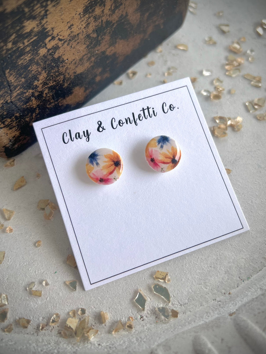 Alana Circle Stud – Clay+ConfettiCo