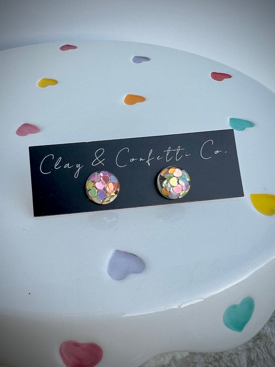 Dome with mini heart glitter dome – Clay+ConfettiCo