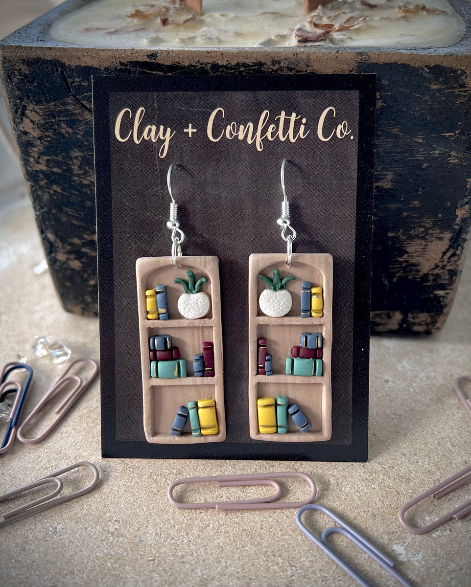 Rectangle Book Shelf Dangle – Clay+ConfettiCo