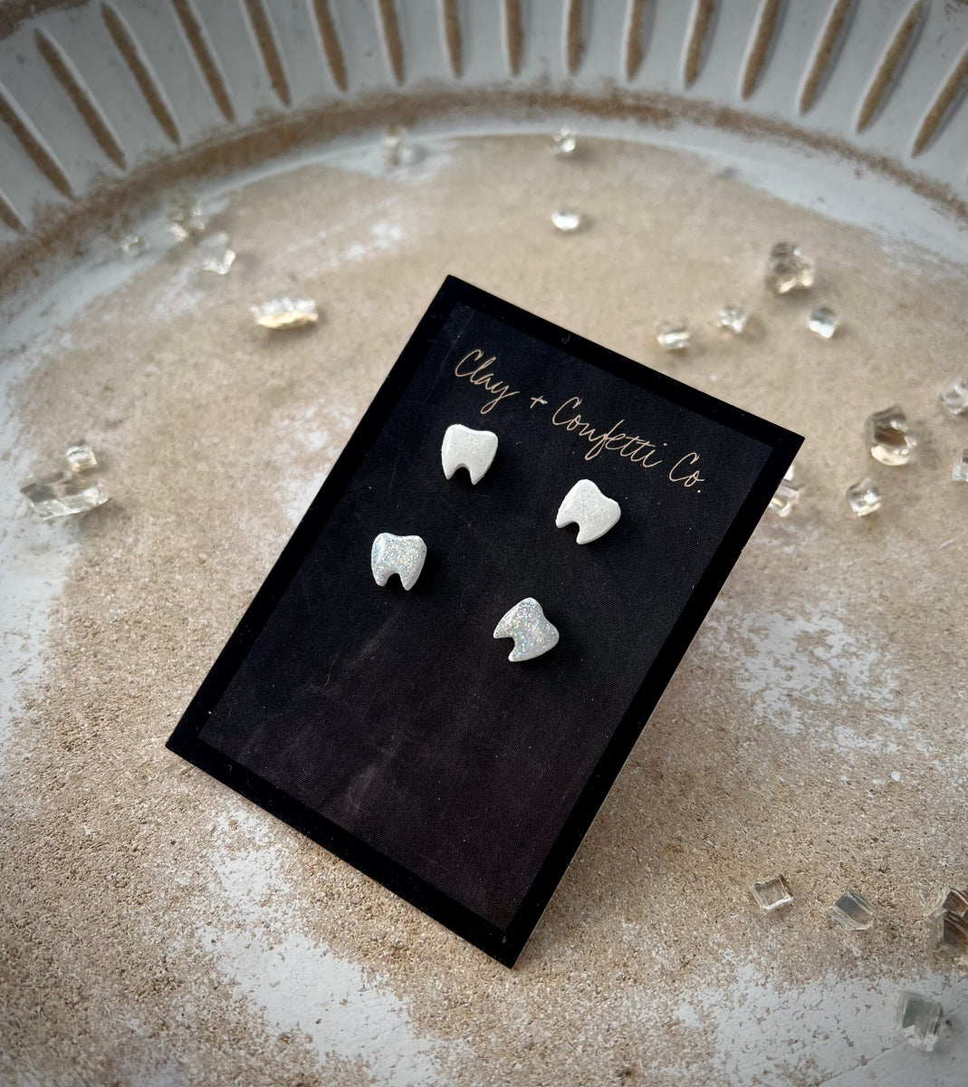 Sparkle tooth studs – Clay+ConfettiCo